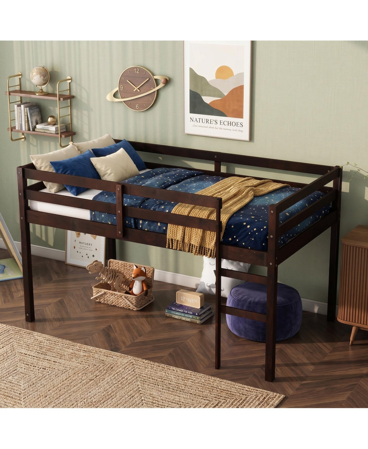 Click here for Sailvan Solid Wooden  Rubber Wooden Twin Loft Bed... prices