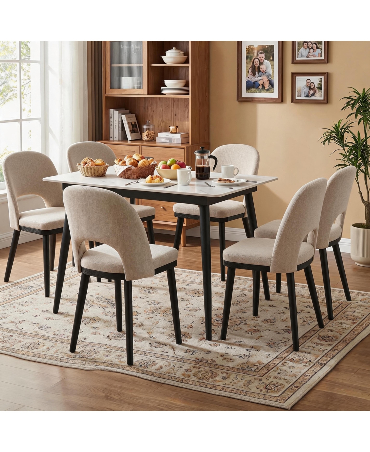Click here for homfan Set of 6 Upholstered Dining Chairs - Modern... prices