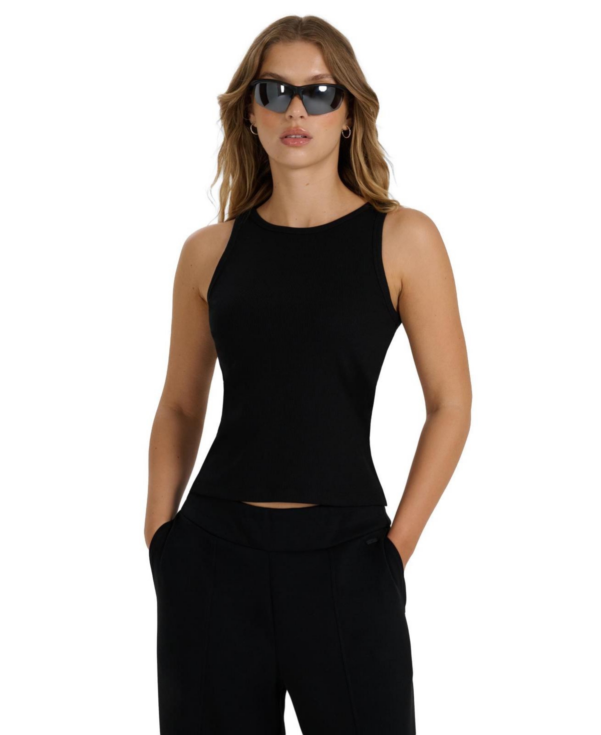 Click here for 4F Womens Slim Plain Top Sleeveless - Deep black prices