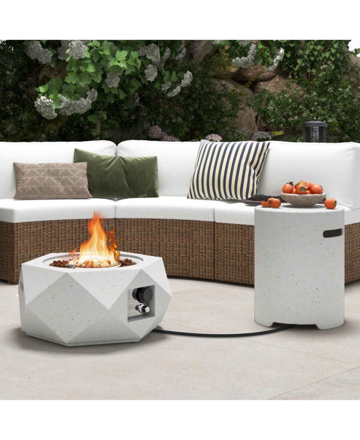 Click here for Gouun 40 000 Btu Propane Fire Pit Table Set with T... prices