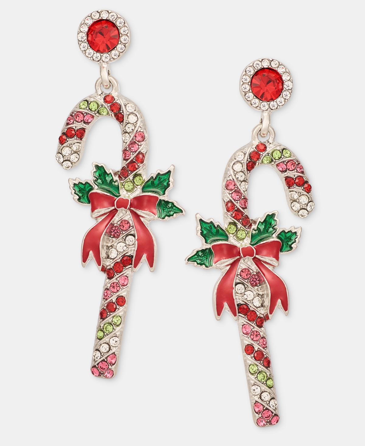 Click here for Sparkly Candy Cane Holiday Drop Earrings - Multi prices