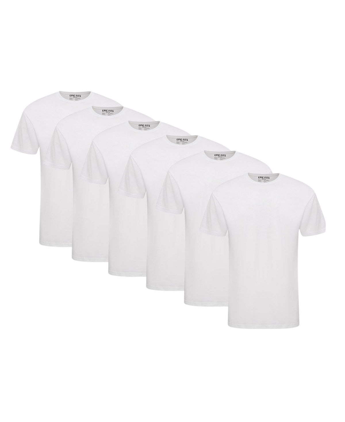 Click here for Epic Fits Mens Crew Neck T-Shirt  6-Pack - White prices