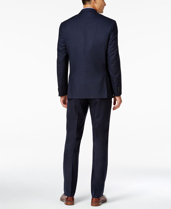 Kenneth Cole Reaction Men's Slim-Fit Tonal Dark Blue Shadow-Check Suit ...