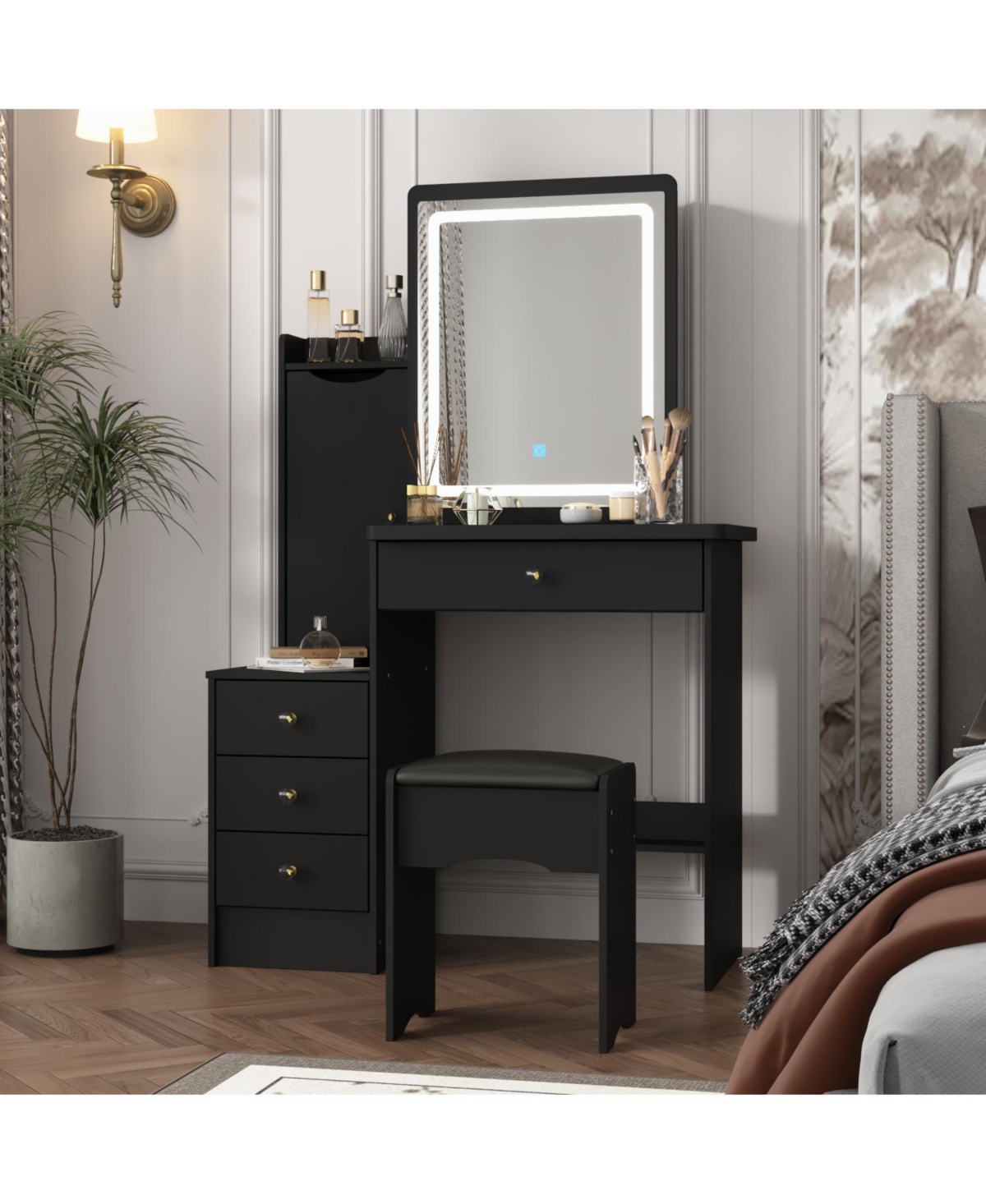 Click here for Homsee 52-Inch Vanity Desk with Matching Stool - M... prices