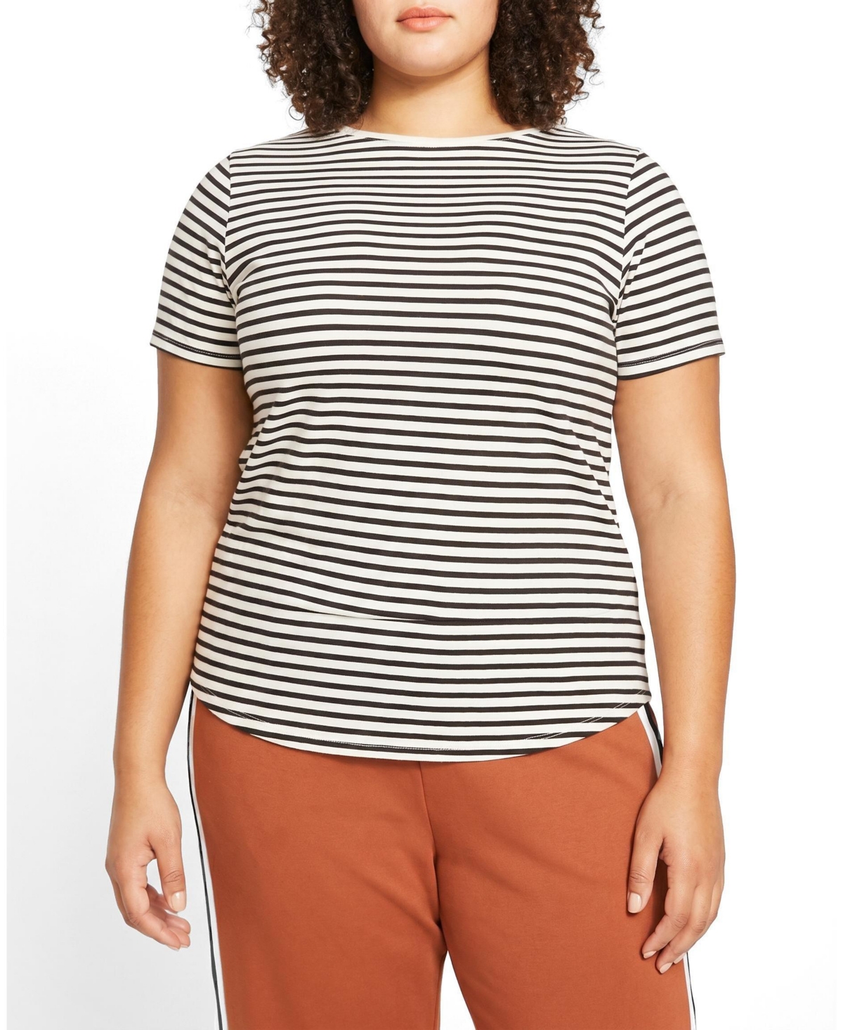 Click here for Universal Standard Womens Plus Size Tee Rex - Ecru... prices