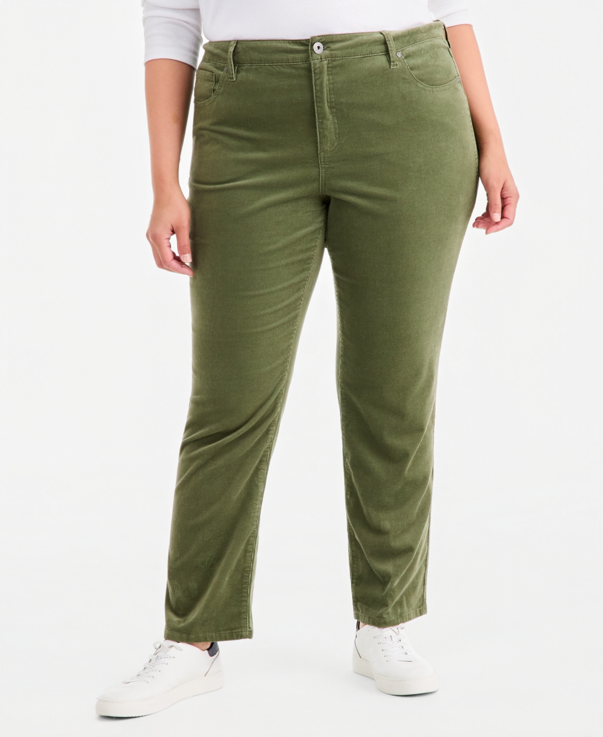 Click here for Style & Co Plus Size High-Rise Straight-Leg Cordur... prices