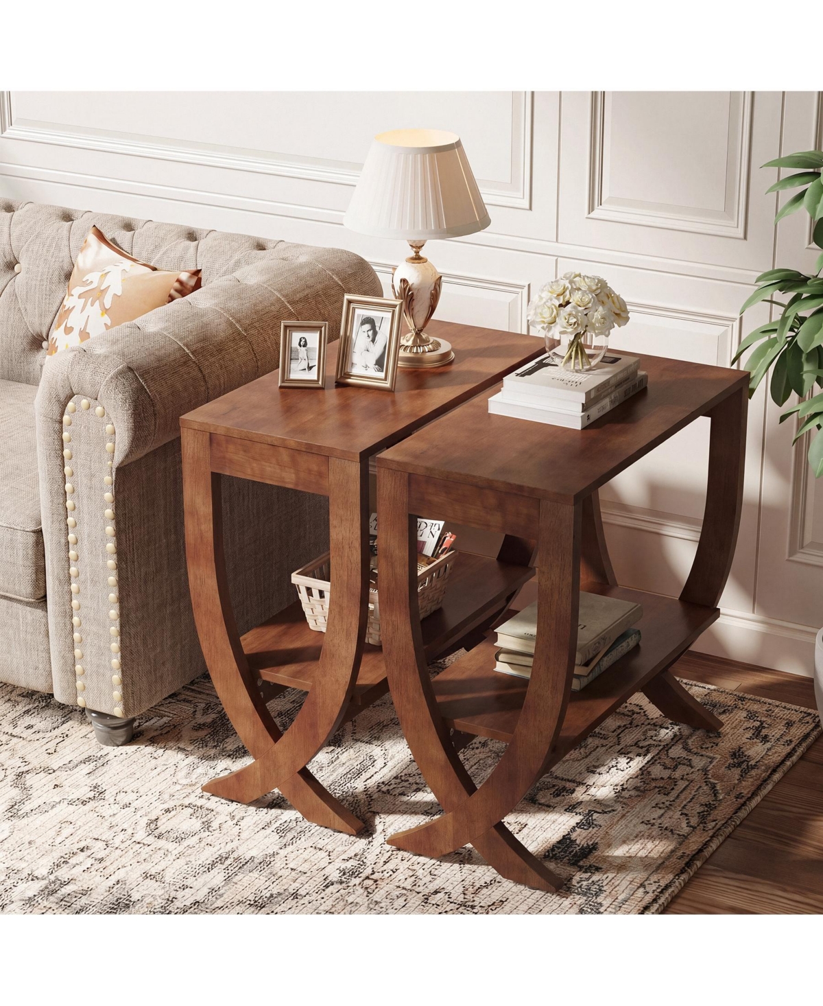 Click here for Tribesigns Solid End Table Set of 2  2-Tier Couch... prices
