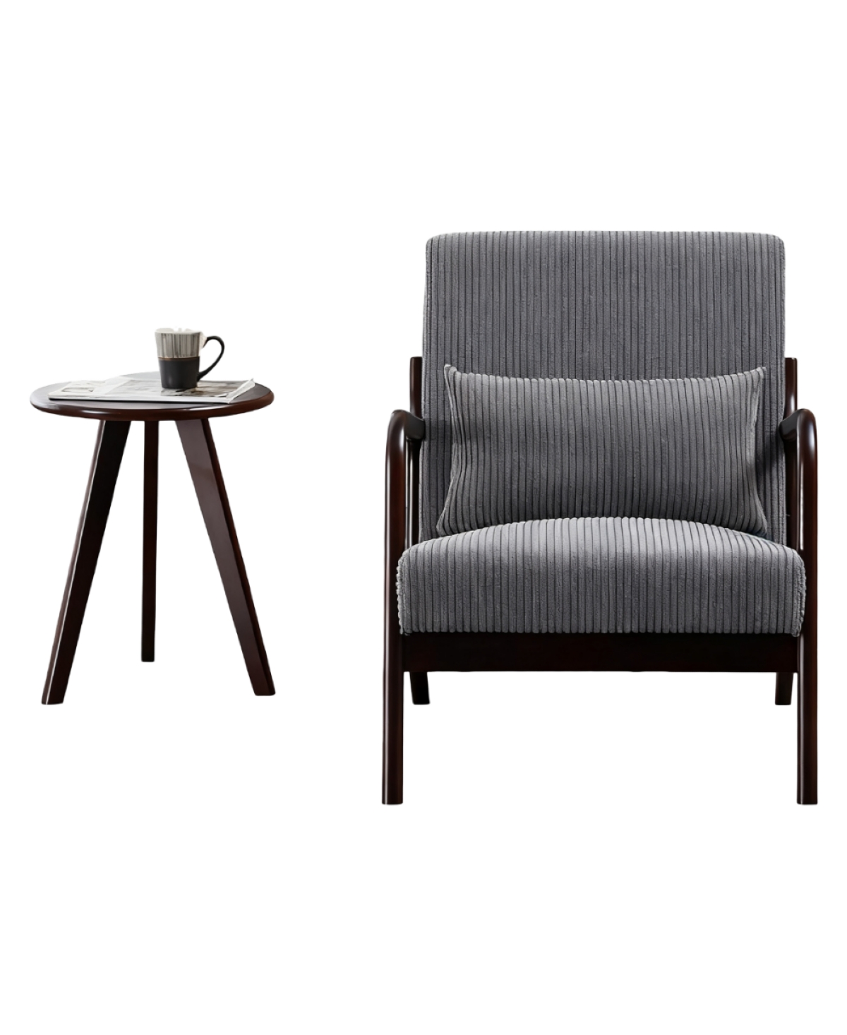 Click here for Rainsken Accent Chair with Side Table  Mid-Century... prices