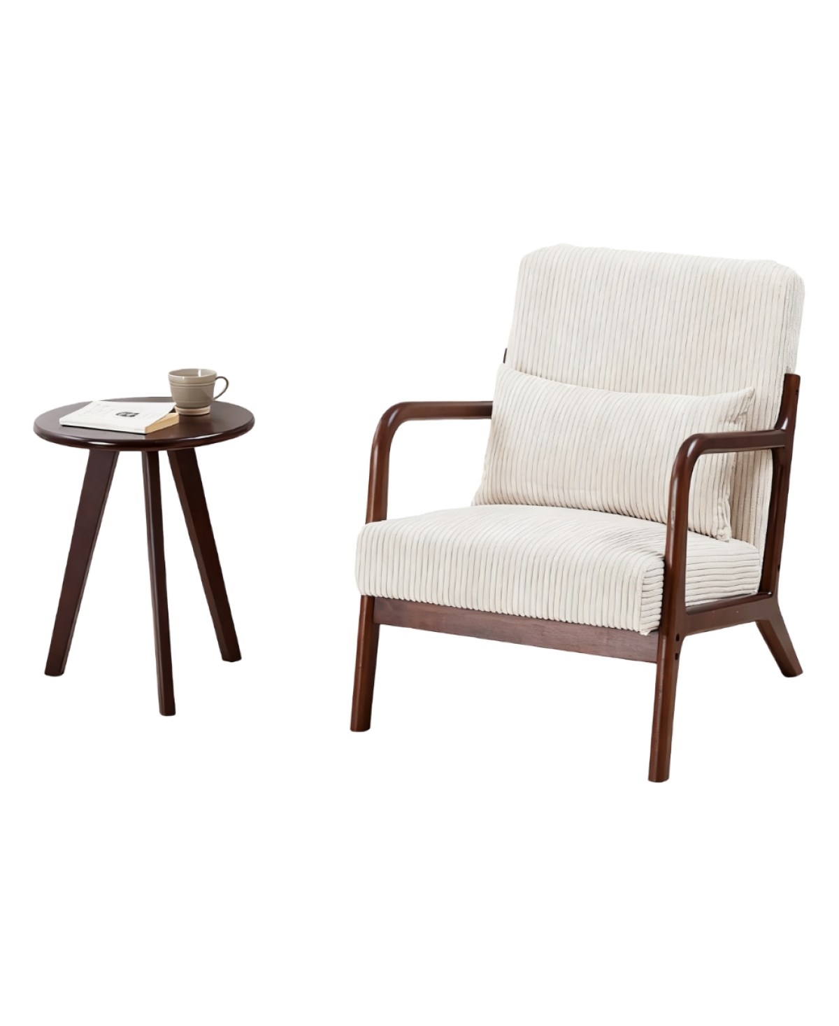 Click here for Rainsken Accent Chair with Side Table  Mid-Century... prices