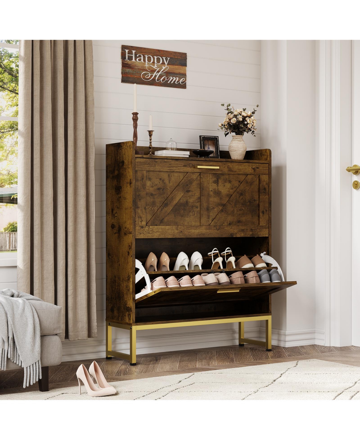 Click here for gaomon Entryway shoe cabinet with double-layer fli... prices