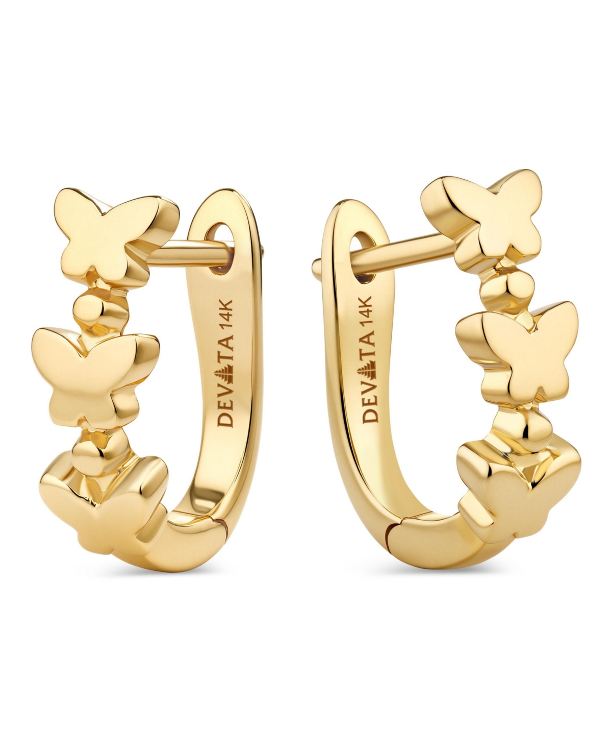 Click here for Devata Butterfly Hoop Earrings in 14K Gold - Gold prices