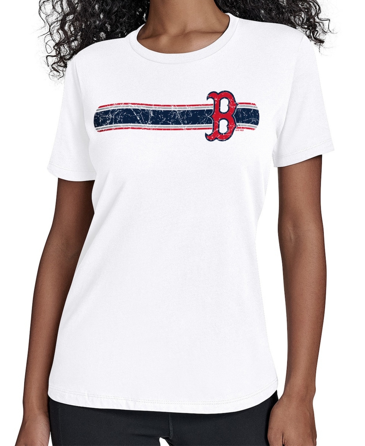 Click here for Starter Womens White Boston Red Sox Team Stripe T-... prices