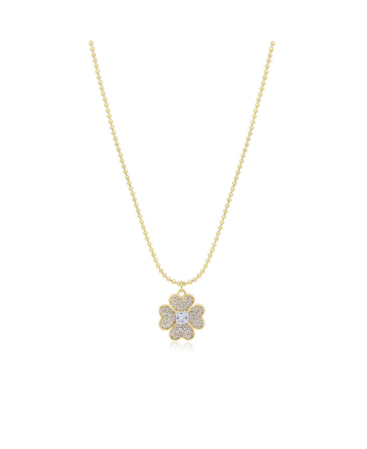 Click here for The Lovery Cz Lucky Clover Necklace 14K Gold Plate... prices