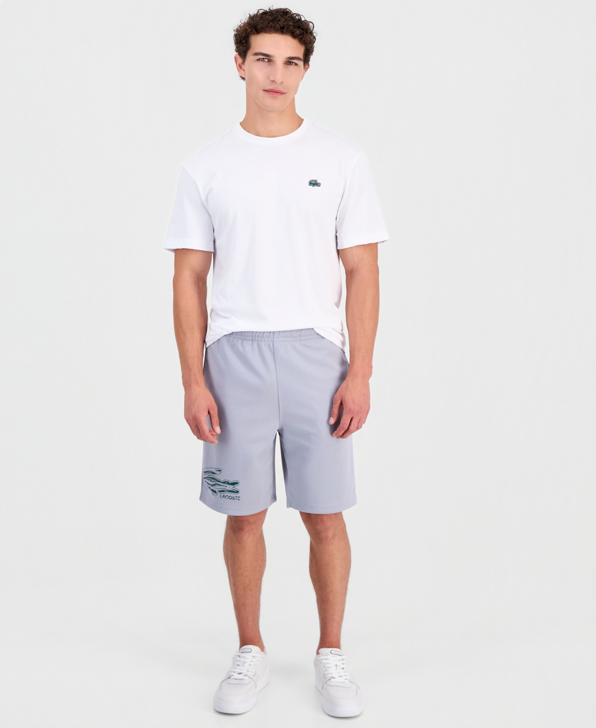 Click here for Lacoste Mens Logo Printed Elastic Waistband Shorts... prices