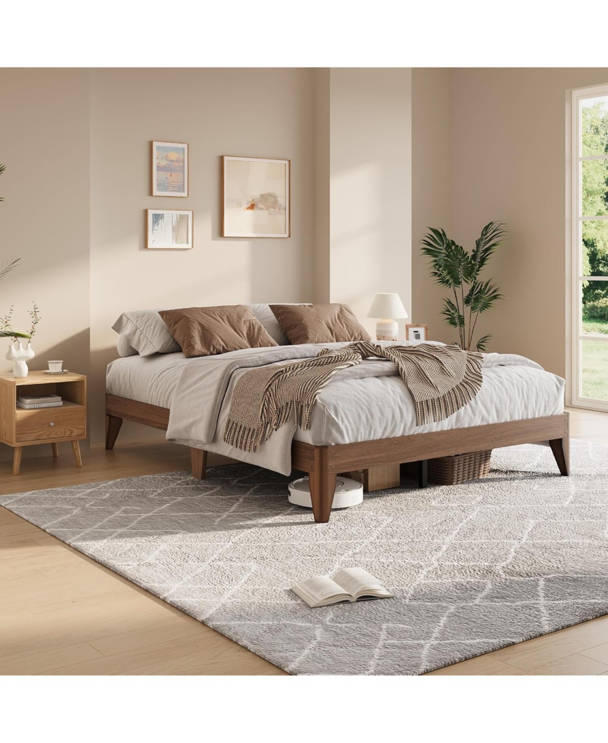 Click here for gaomon Wood Platform Bed Frame  Solid Wooden Legs... prices