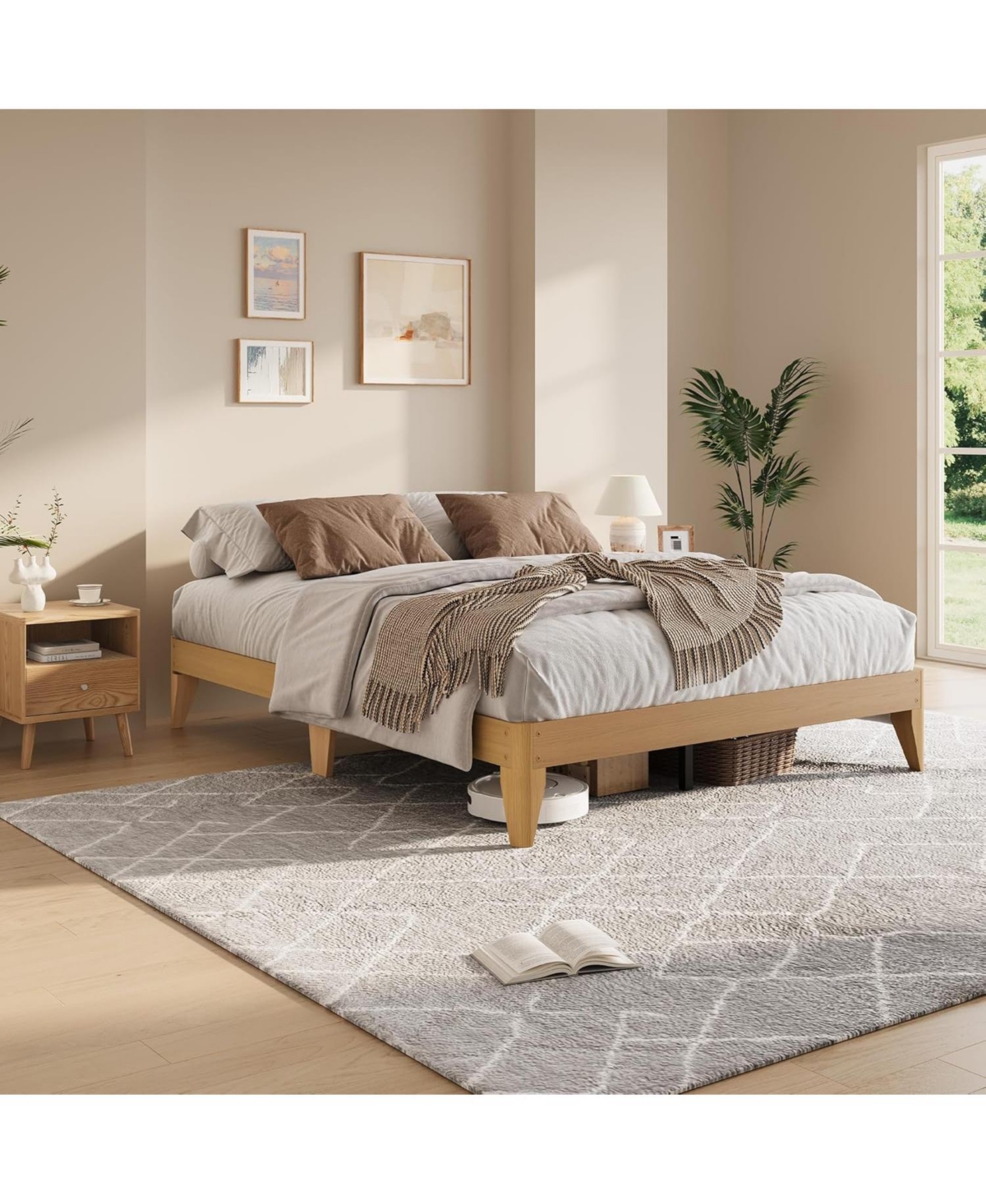 Click here for gaomon Wood Platform Bed Frame  Solid Wooden Legs... prices