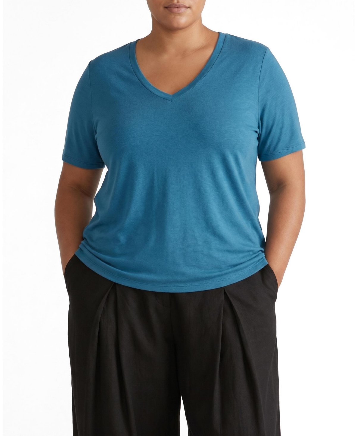 Click here for Universal Standard Womens Plus Size V Rex Tops - I... prices