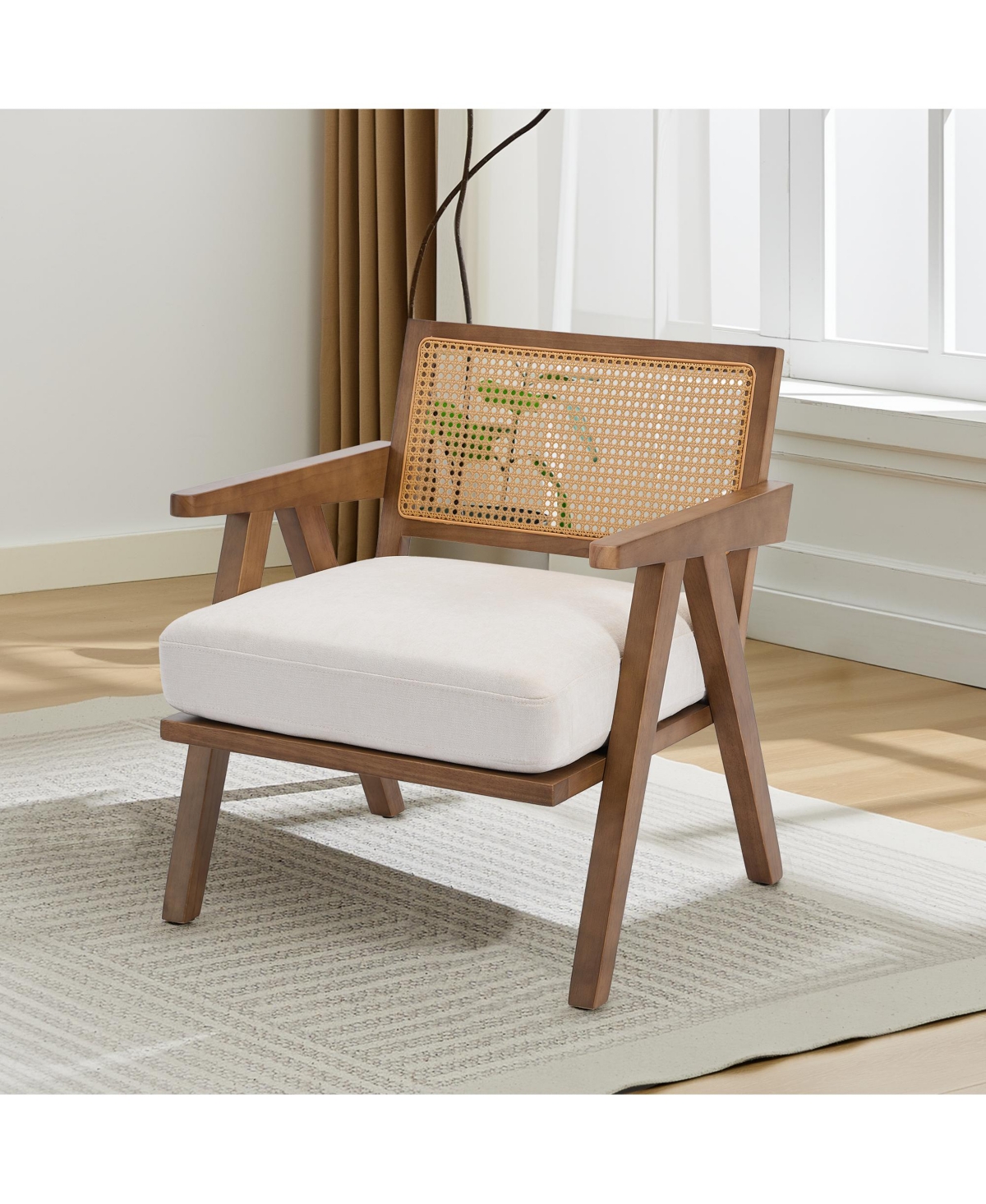 Click here for homfan Mid-Century Modern Accent Chair  Rattan Bac... prices