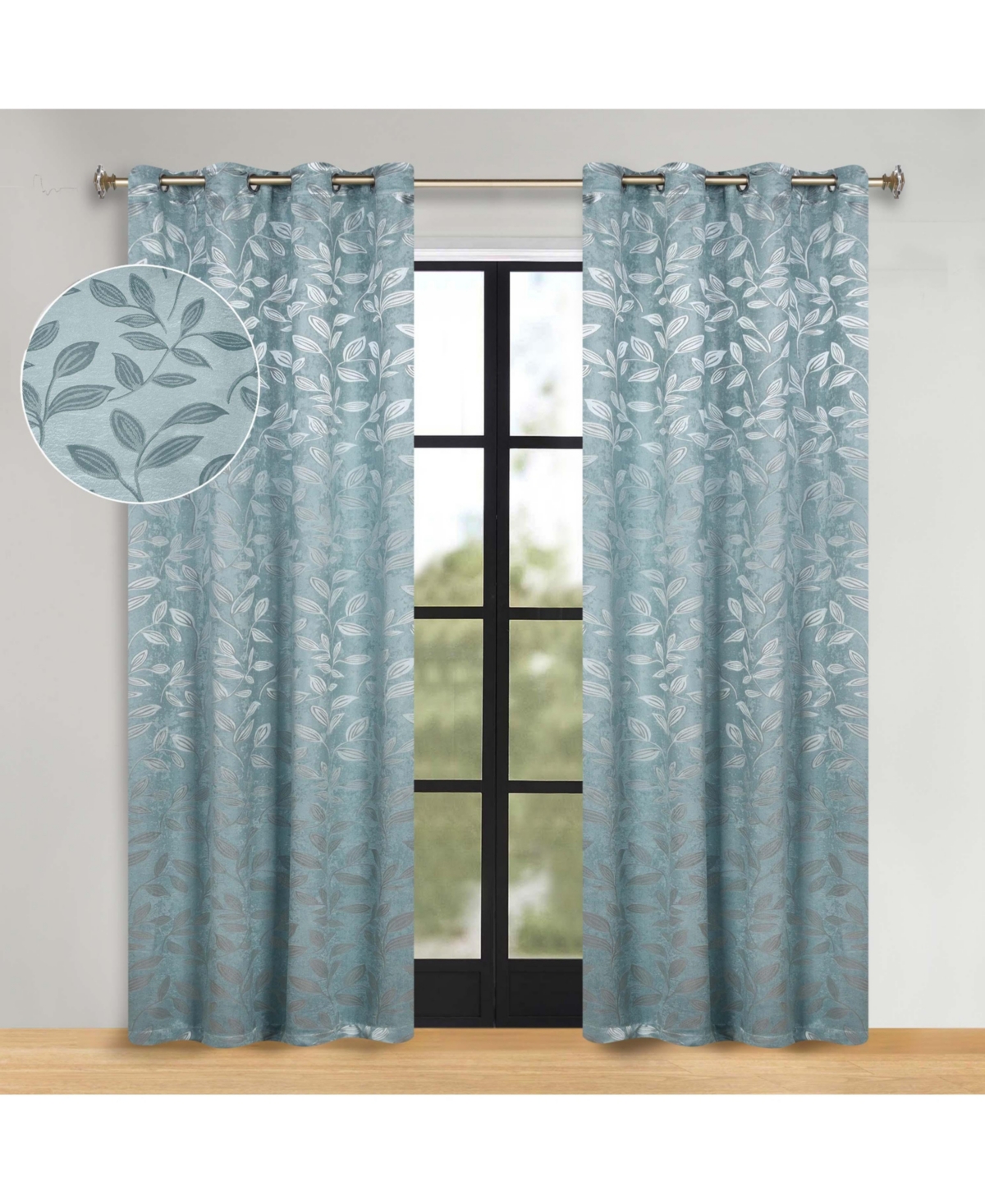 Click here for Superior Modern Leaves Room Darkening Grommet Top... prices