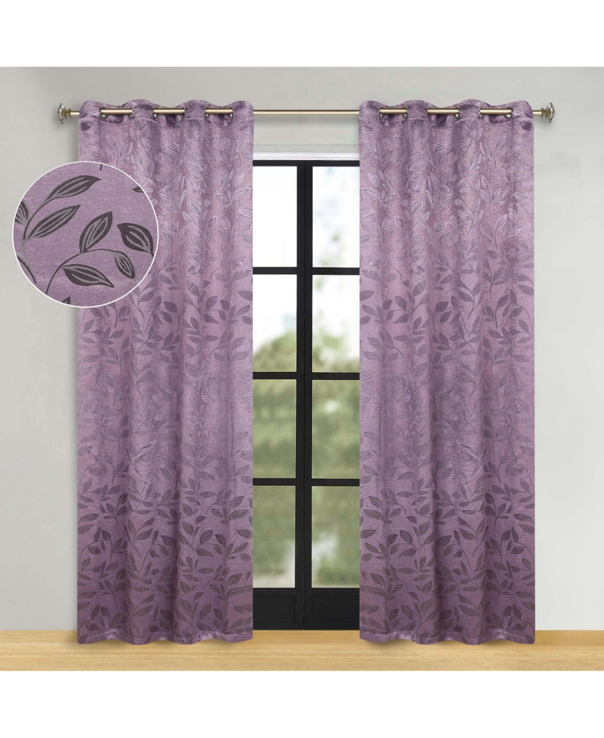Click here for Superior Modern Leaves Room Darkening Grommet Top... prices
