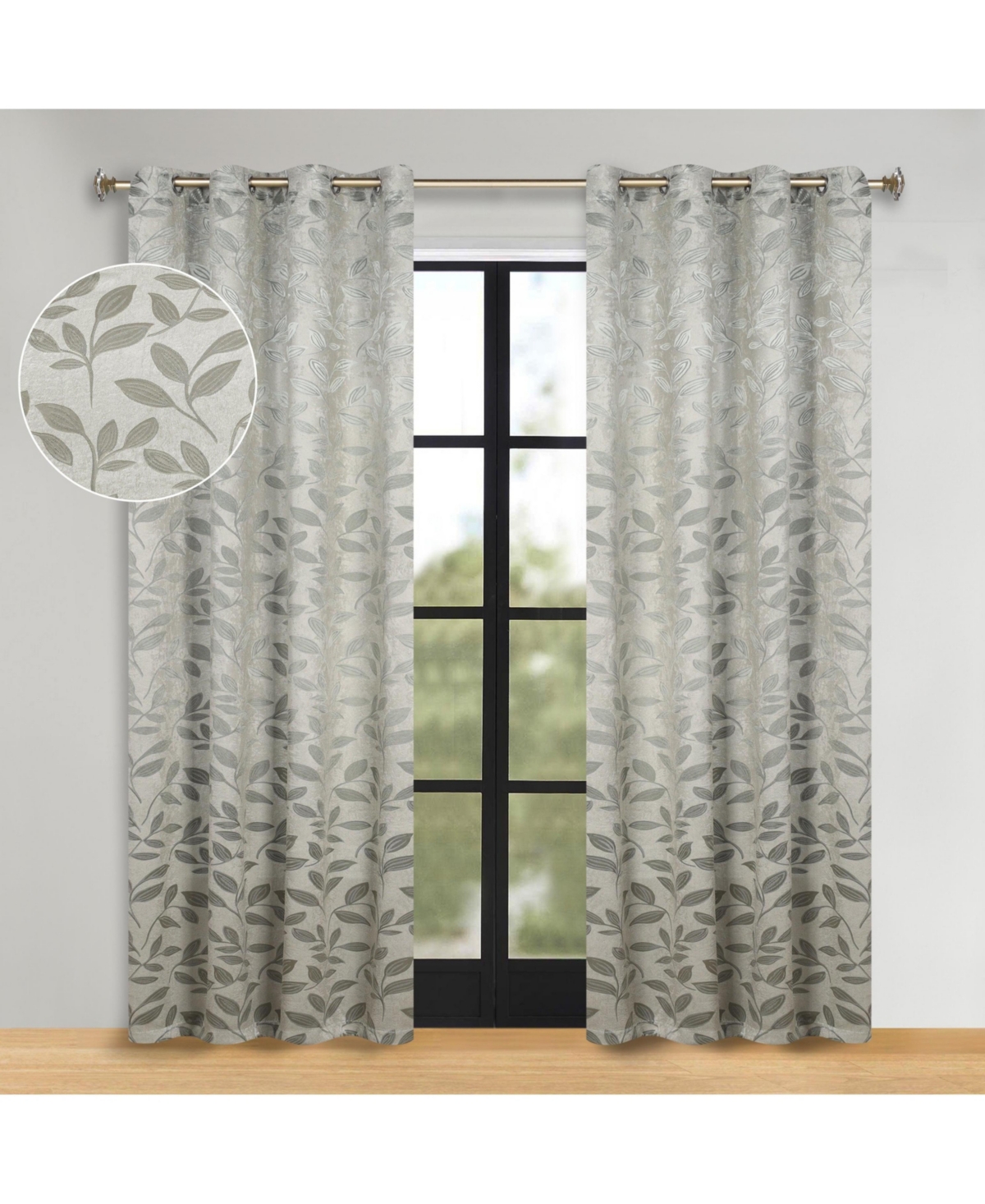 Click here for Superior Modern Leaves Room Darkening Grommet Top... prices