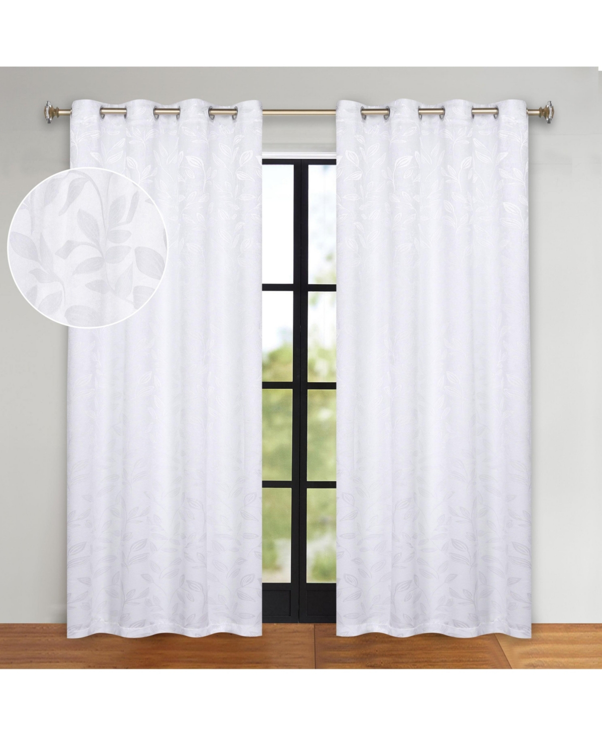 Click here for Superior Modern Leaves Room Darkening Grommet Top... prices