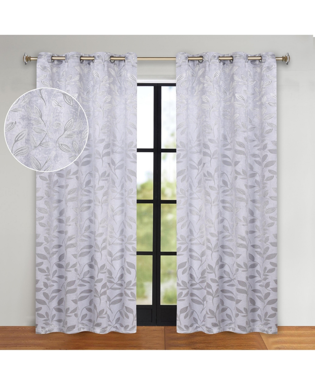 Click here for Superior Modern Leaves Room Darkening Grommet Top... prices