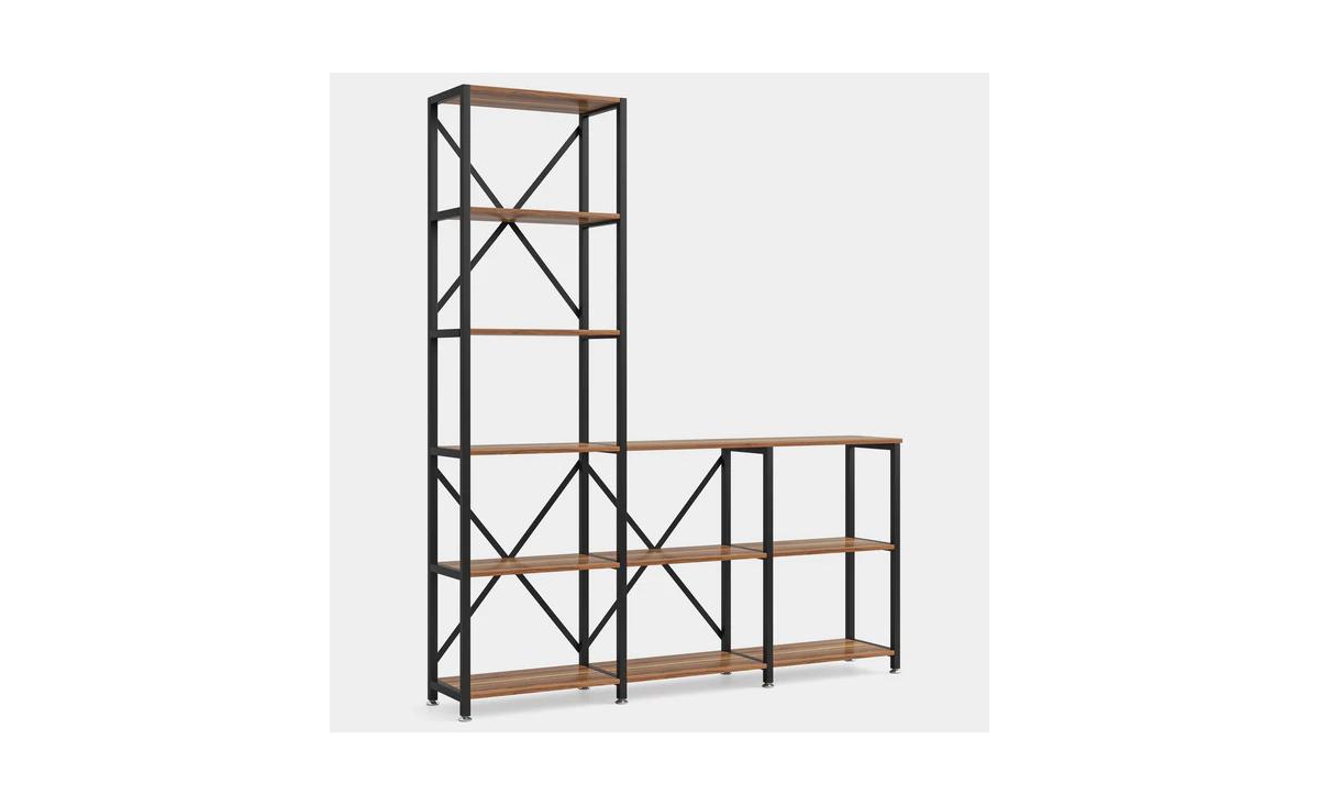 Click here for Slickblue Industrial Corner Bookcase with 9 Open L... prices