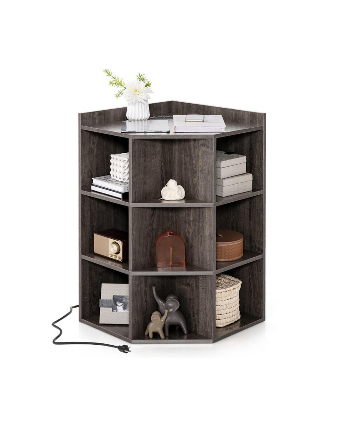 Click here for Gouun 3-Tier Corner Cabinet with Charging Station... prices