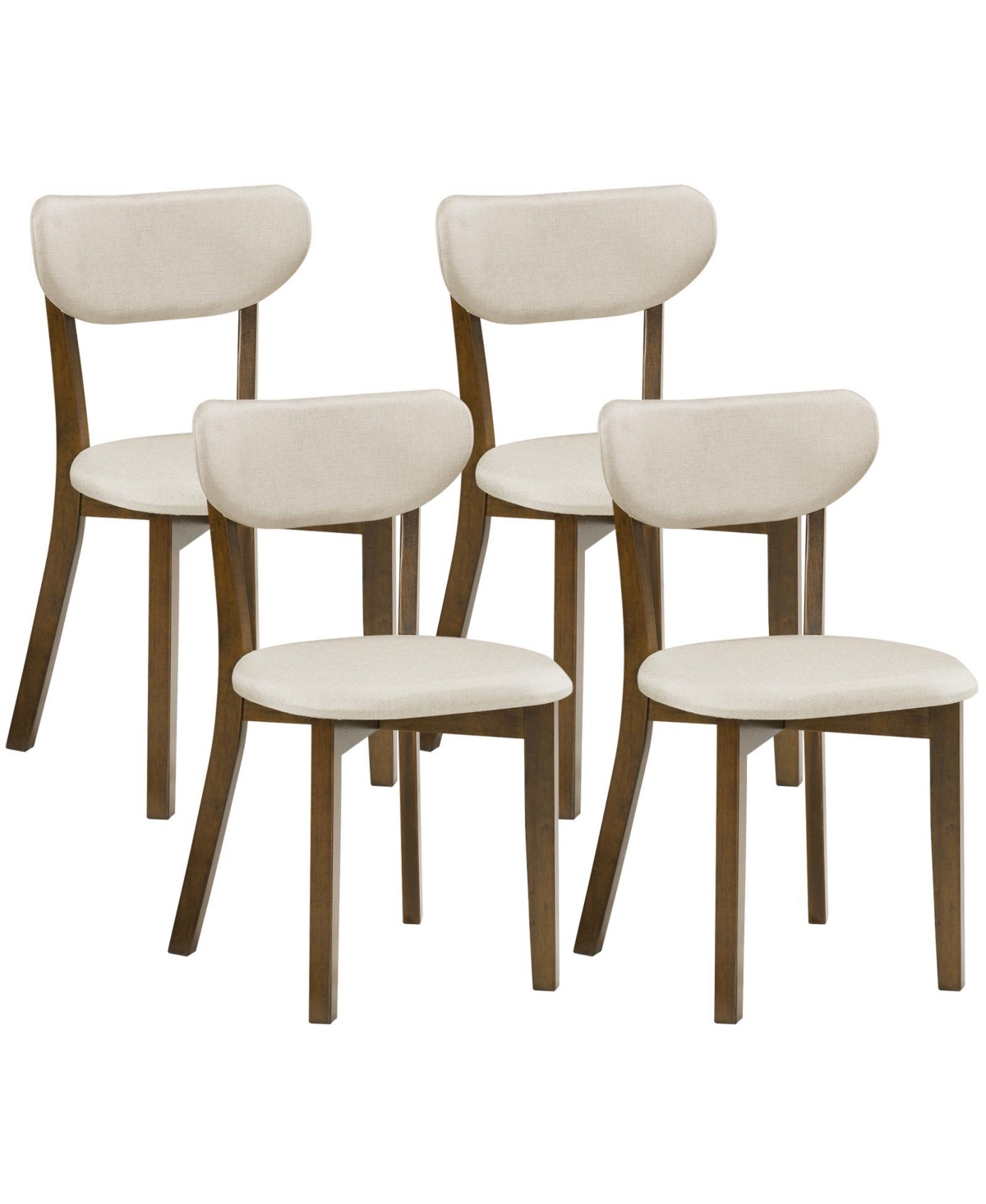 Click here for Costway Upholstered Dining Chairs with Solid Rubbe... prices