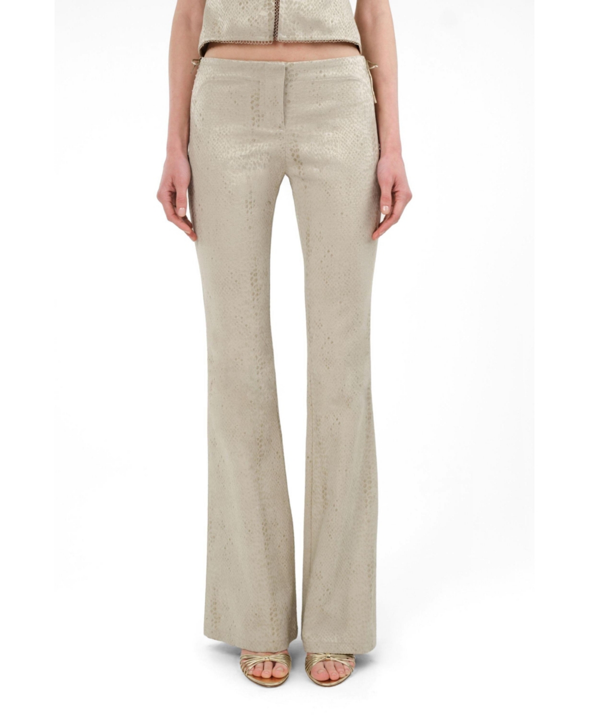 Click here for Nocturne Womens Snake Print Jacquard Flare Trouser... prices