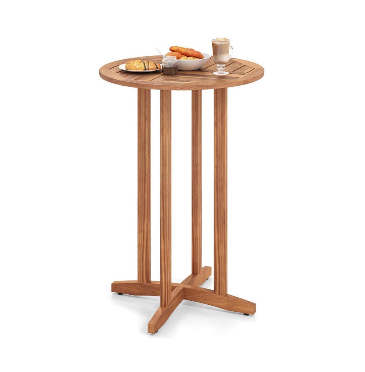 Click here for Boyel Living Outdoor Acacia Wood Bar Table with Sl... prices