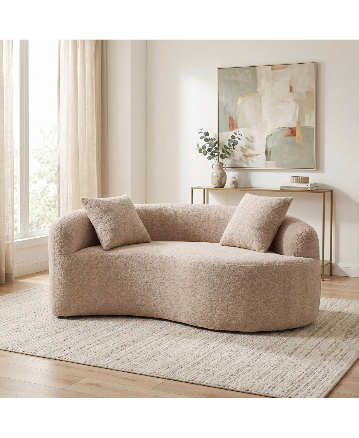 Click here for Sailvan S-Curved Chenille Sofa Loveseat  Dual-Dept... prices
