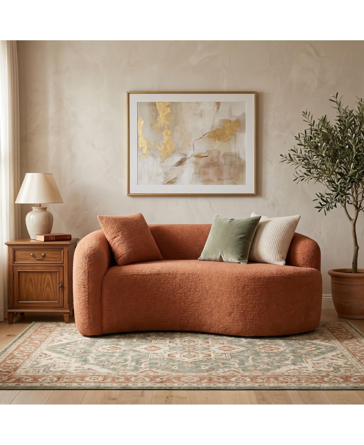 Click here for Sailvan S-Curved Chenille Sofa Loveseat  Dual-Dept... prices