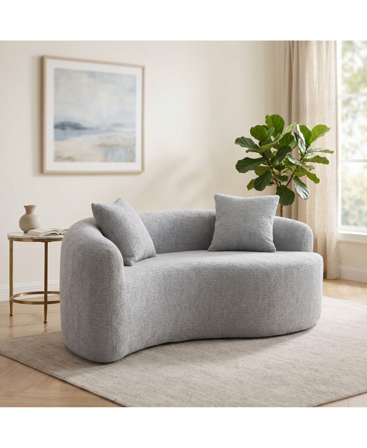 Click here for Sailvan S-Curved Chenille Sofa Loveseat  Dual-Dept... prices