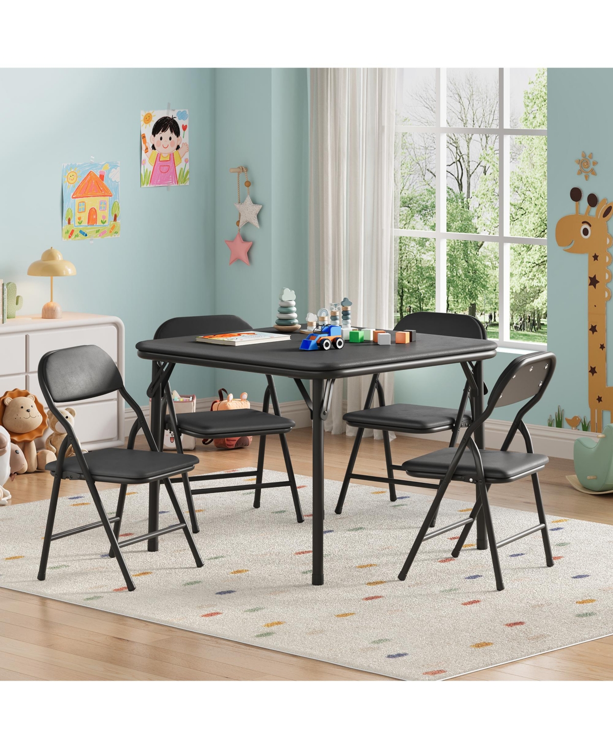 Click here for homfan 5-Piece Kids Folding Table and Chairs Set â... prices