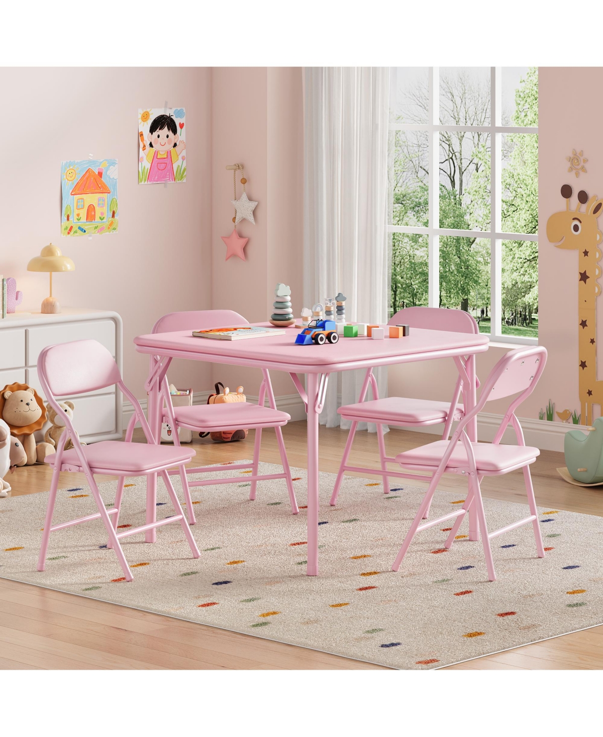 Click here for homfan 5-Piece Kids Folding Table and Chairs Set â... prices