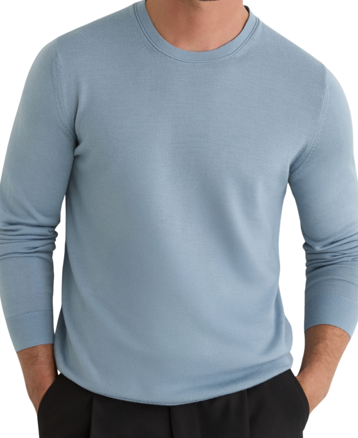 Click here for Reiss Mens Wessex Crew Merino Wool Jumper - Armour... prices
