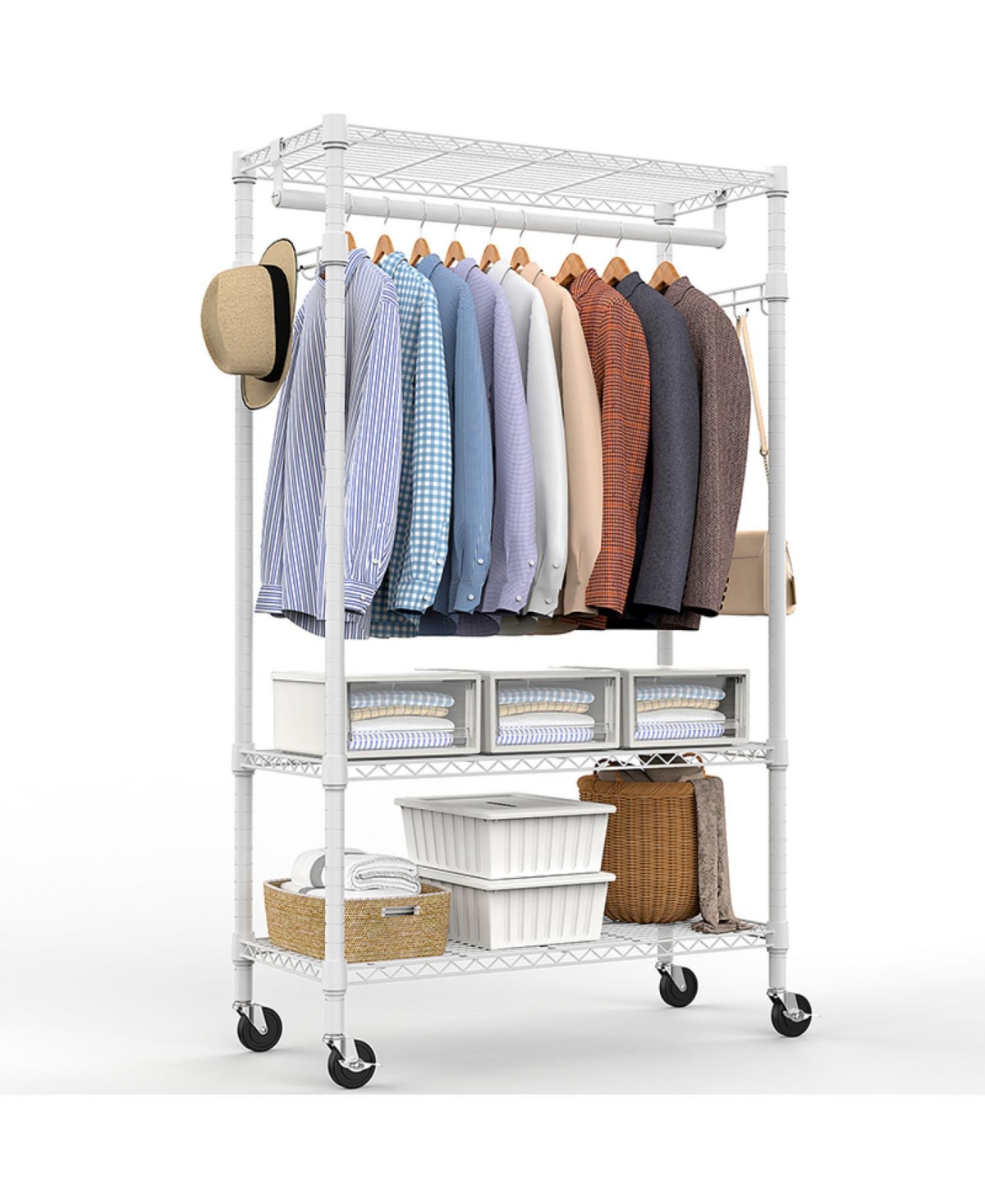 Click here for Rainsken Rolling Garment Rack 3 Tiers    with Rods... prices