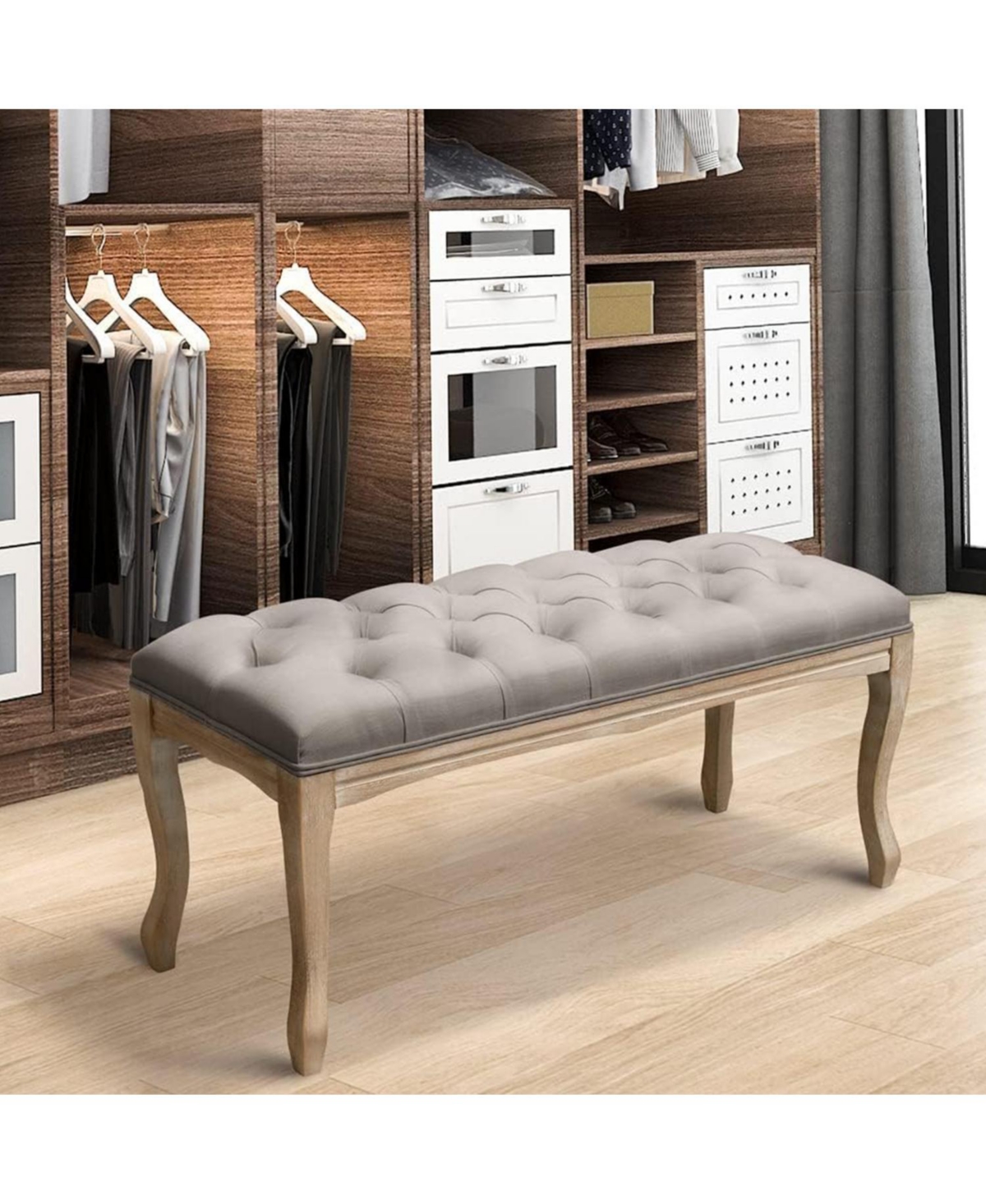 Click here for Rainsken Upholstered End of Bed Bench  Linen Ottom... prices