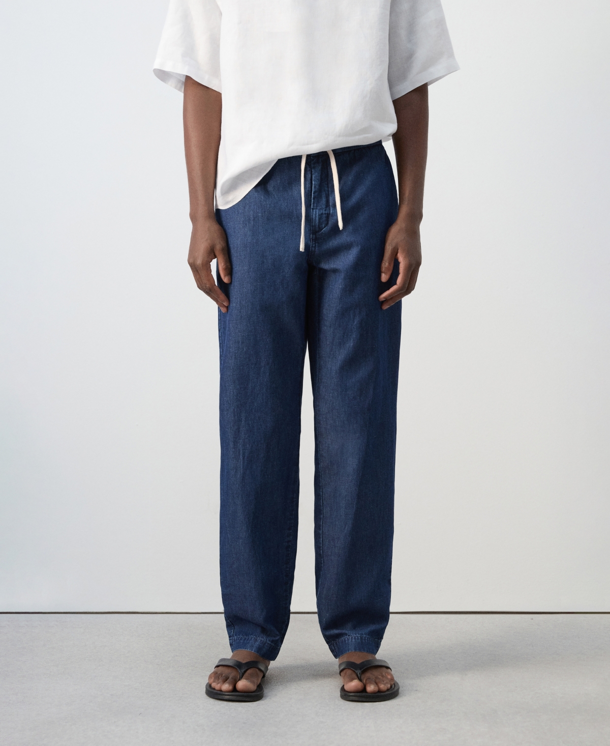 Click here for Mango Mens Drawstring Regular-Fit Jeans - Dark Blu... prices