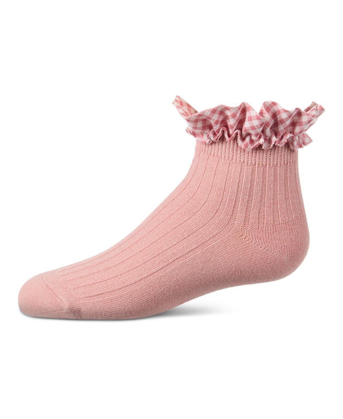 Click here for MeMoi Girls Ribbed Cotton-Rich Checkered Ruffle-Tr... prices