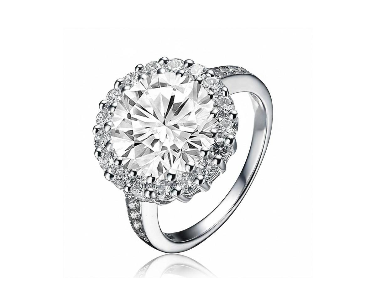 Click here for Genevive Brilliant White Gold Plated Round Cz Halo... prices