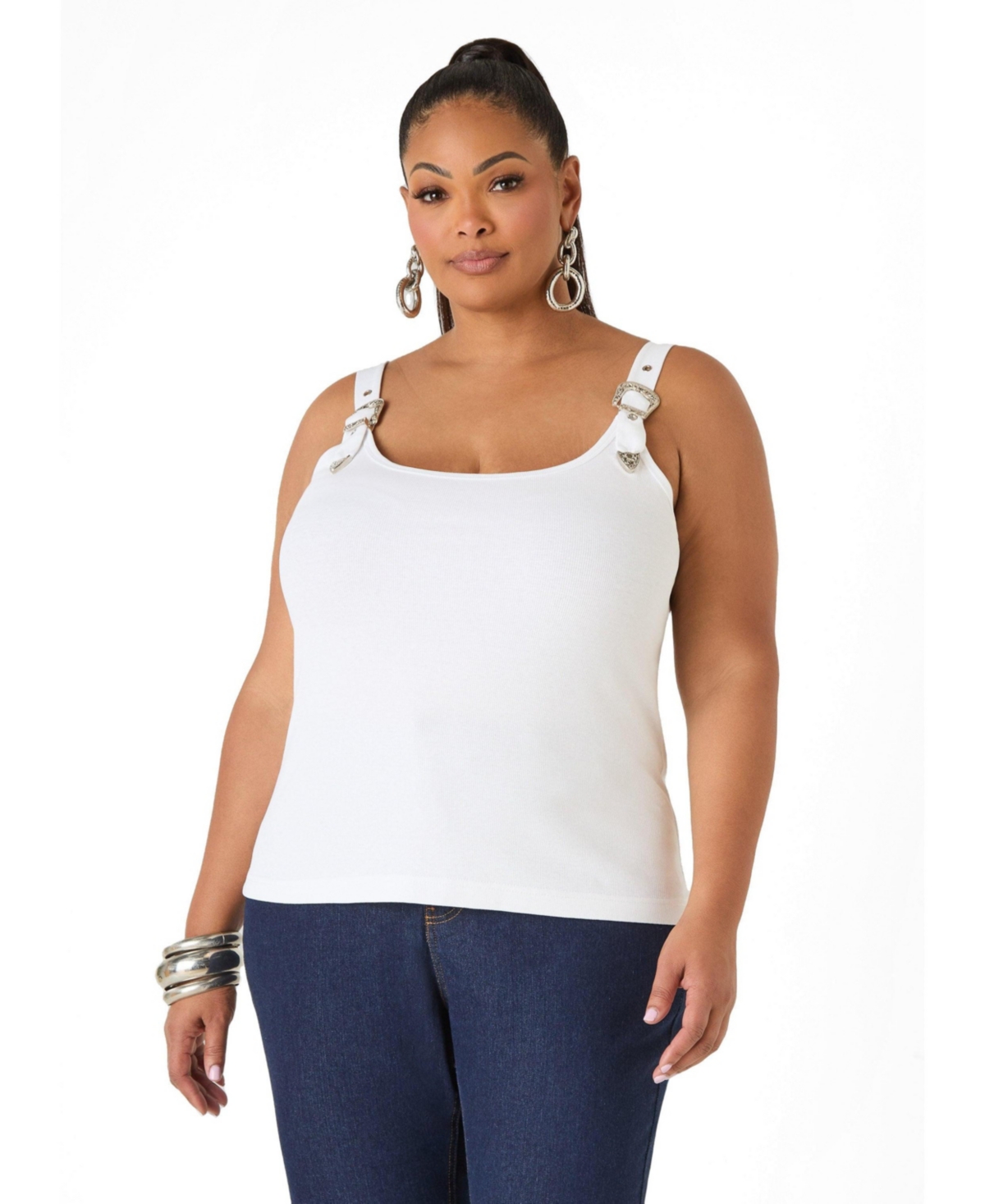 Click here for Ashley Stewart Womens Plus Size Buckle Strap Tank... prices