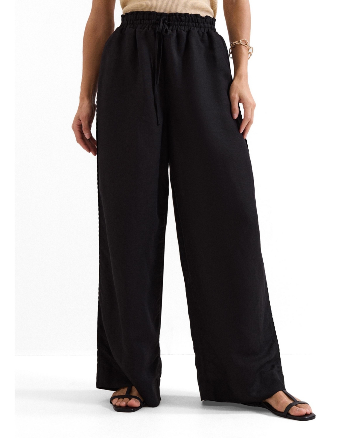 Click here for Phase Eight Womens Rowan Linen Trousers - Black prices