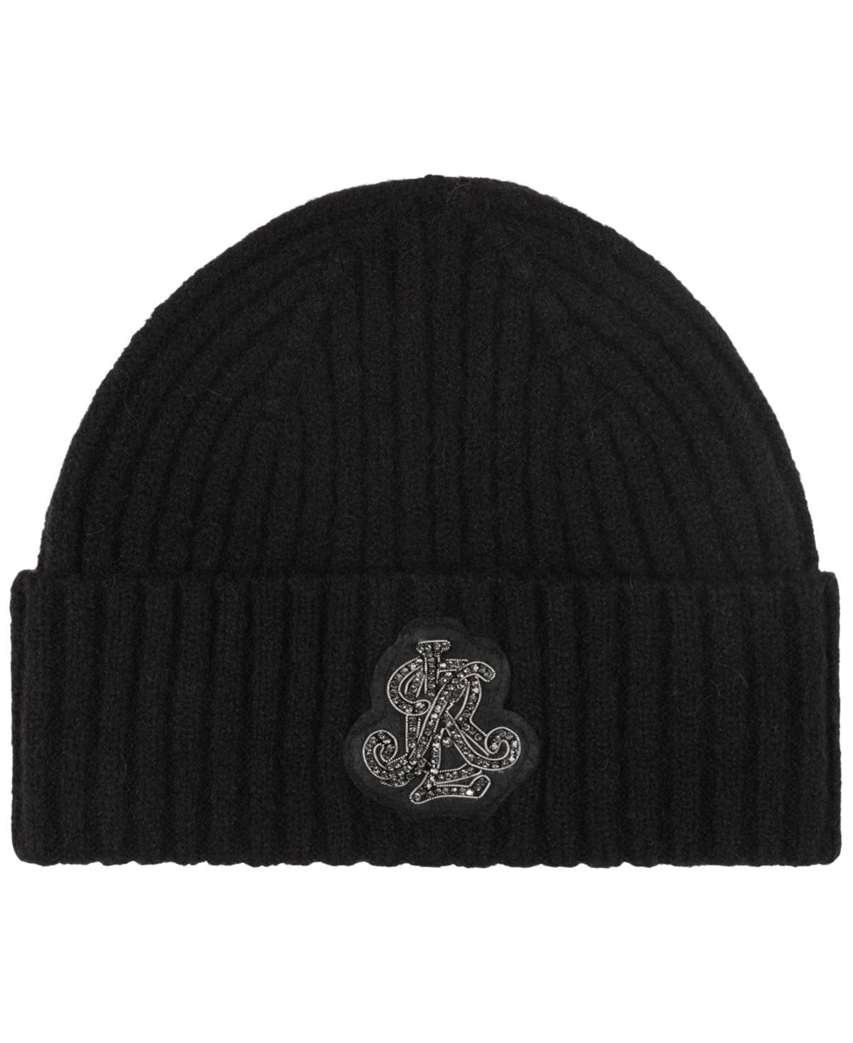 Click here for Lauren Ralph Lauren Crystal Patch Rib Knit Hat - B... prices