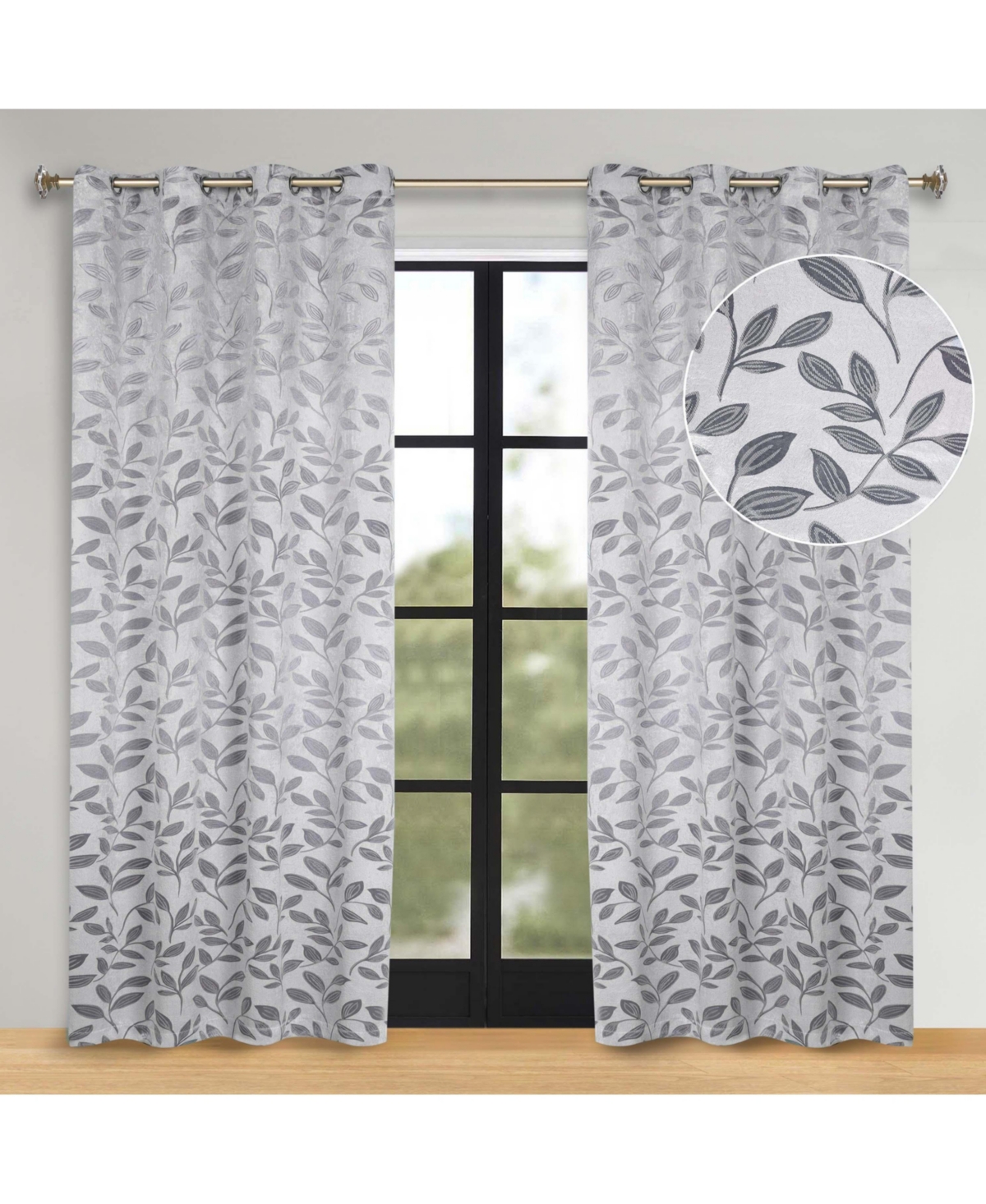 Click here for Superior Modern Leaves Room Darkening Grommet Top... prices