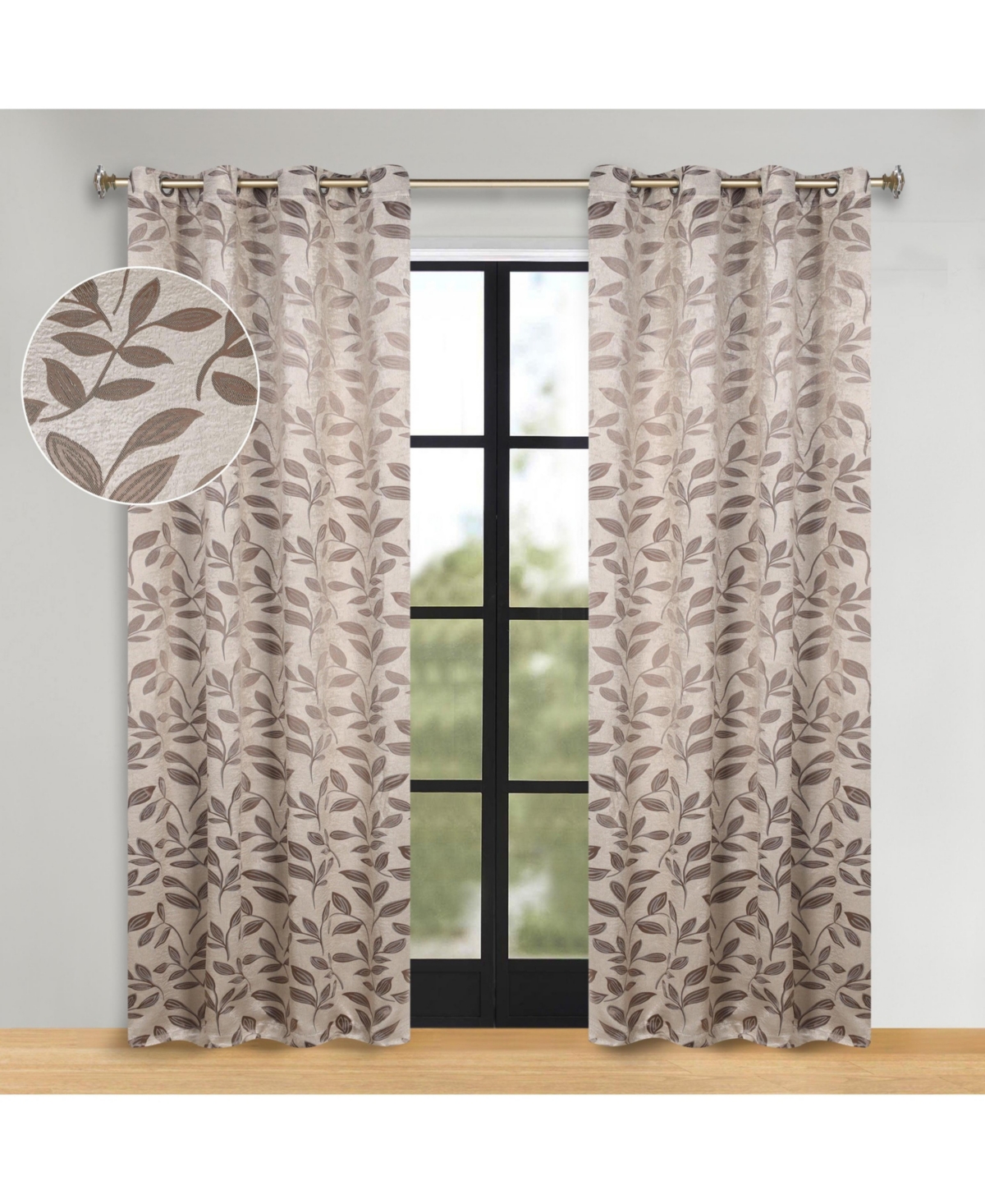 Click here for Superior Modern Leaves Room Darkening Grommet Top... prices