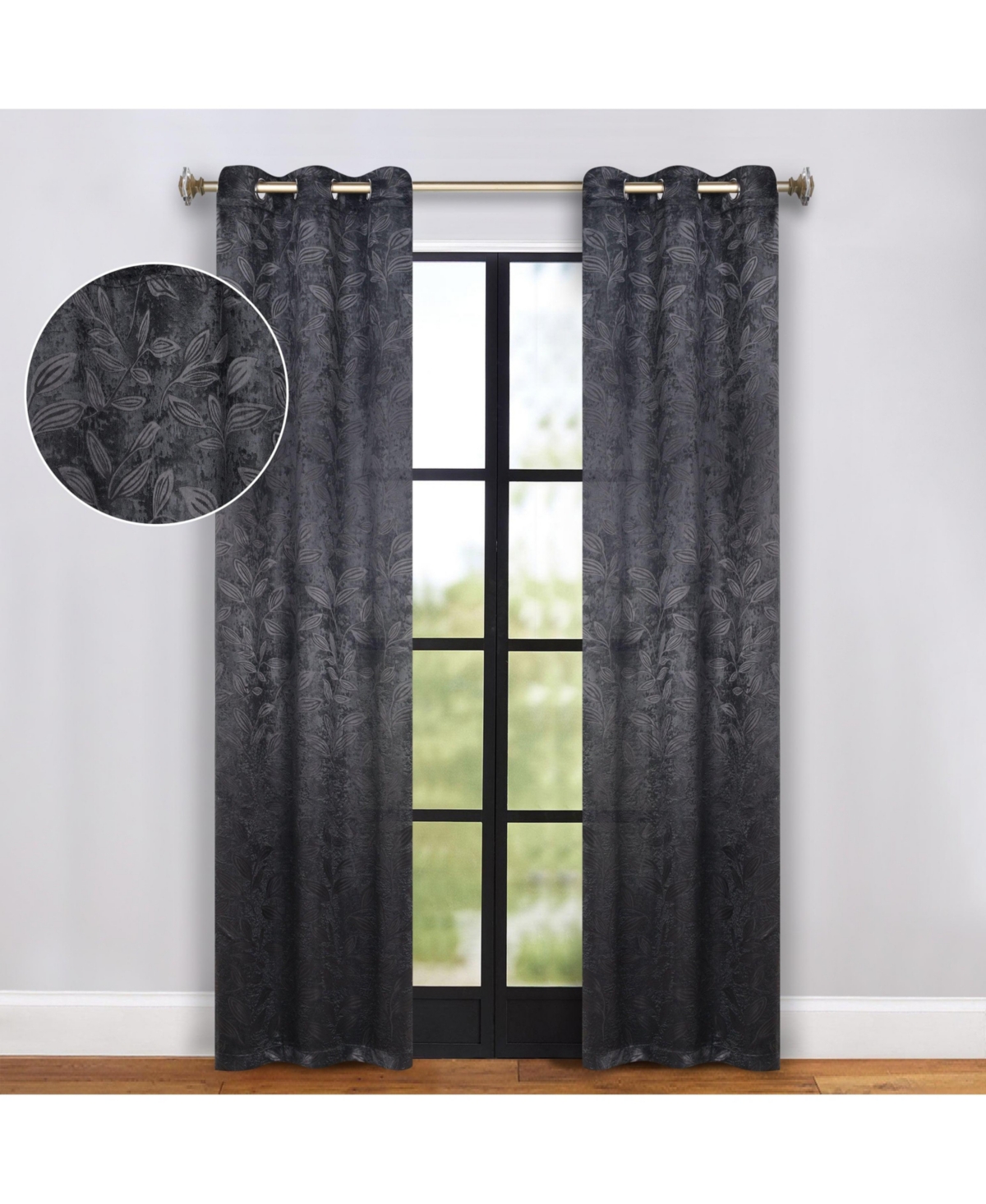 Click here for Superior Modern Leaves Room Darkening Grommet Top... prices
