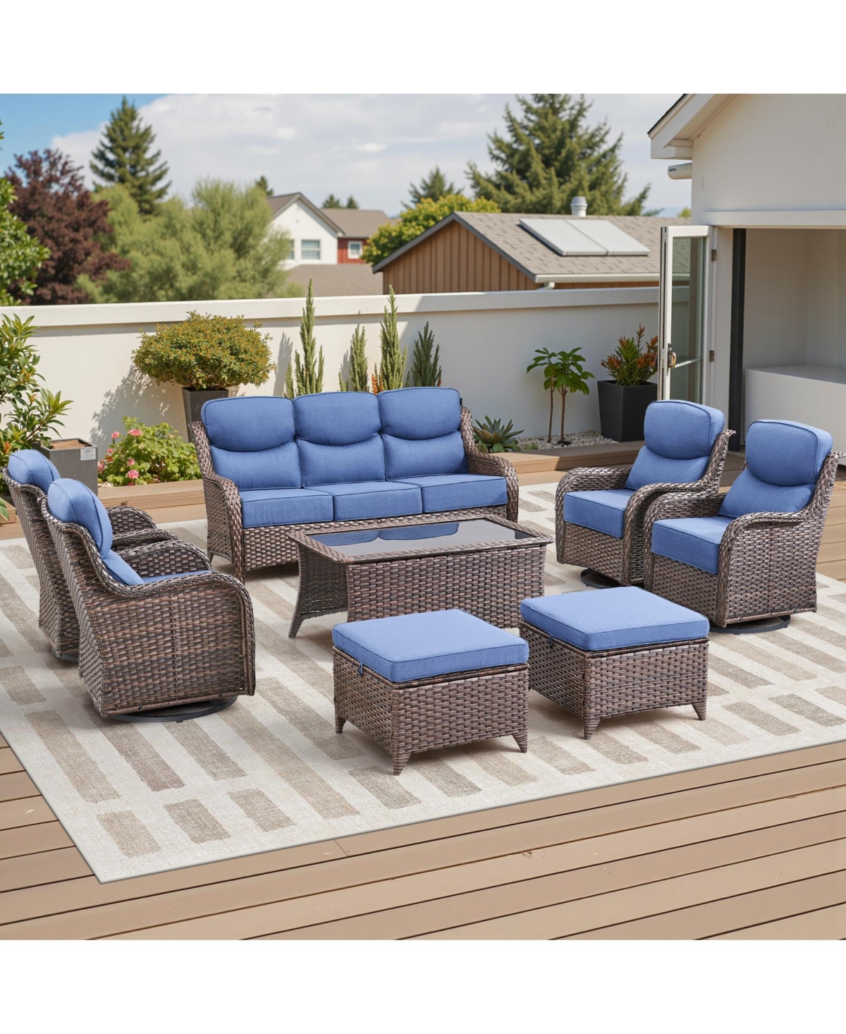 Click here for Pocassy 8 Piece Patio Furniture Sets with 3-Seat S... prices